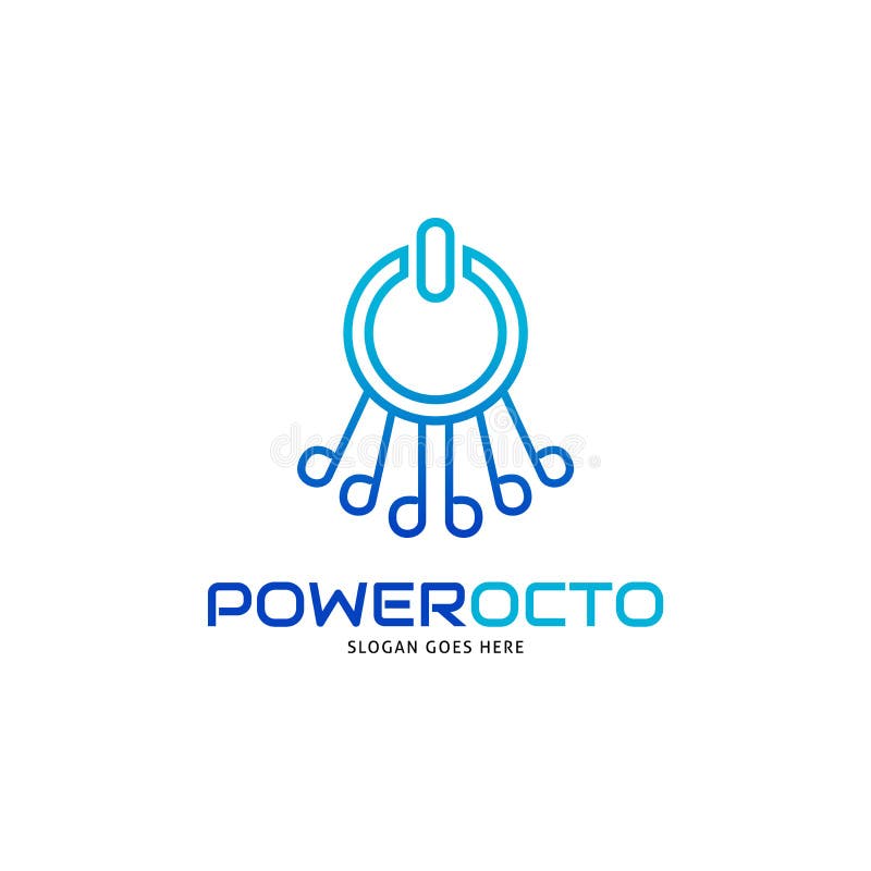 Octopus Power Icon Vector Logo Template Illustration Design Stock ...