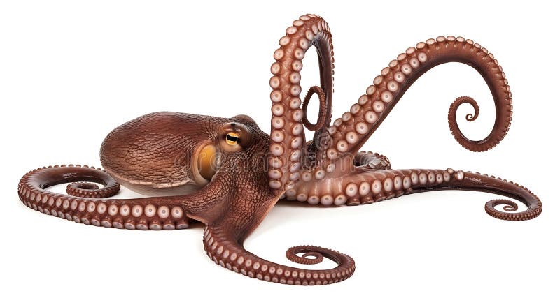 Octopus with Reddish-brown Skin and a Smooth, Textured Surface. Its ...