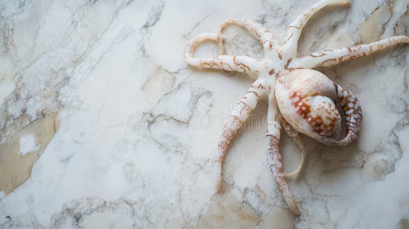 Octopus Resting on Marble Surface in Soft Light Stock Photo - Image of ...