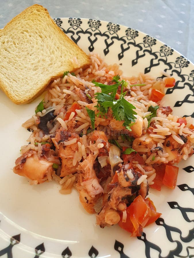 Octopus rice stock image. Image of food, gourmet, octopus - 174085877