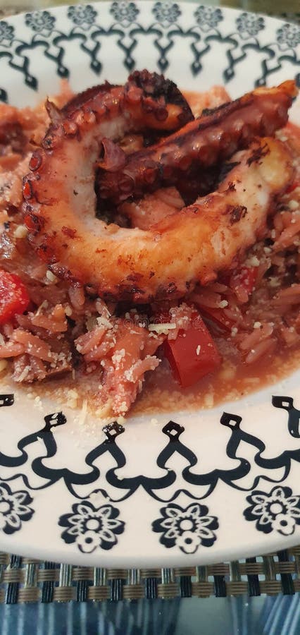 Octopus rice seafood stock photo. Image of plant, fruit - 253200656