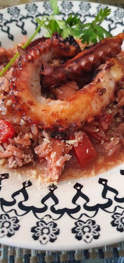 Octopus Rice seafood stock photo. Image of fish, meat - 253200710