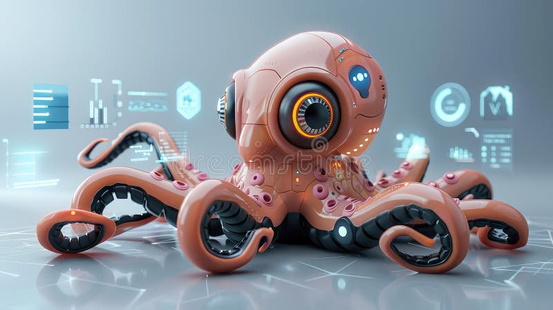 Octopus Robot: Internet Technology Tools for SEO Stock Illustration ...
