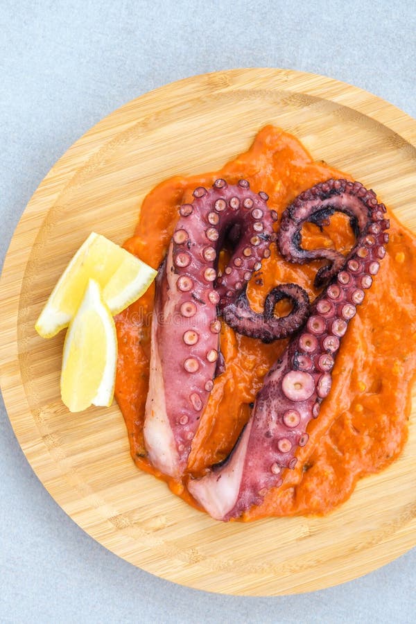 Octopus with romesco sauce stock photo. Image of octopus - 248335116