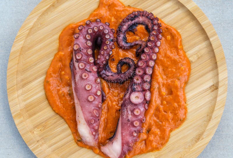 Octopus with romesco sauce stock photo. Image of delicious - 248335124