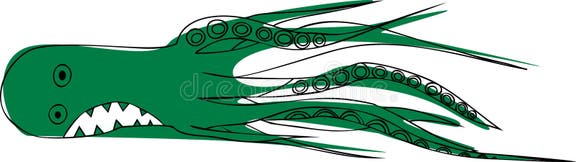 Octopus sea monster stock vector. Illustration of monster - 59614276