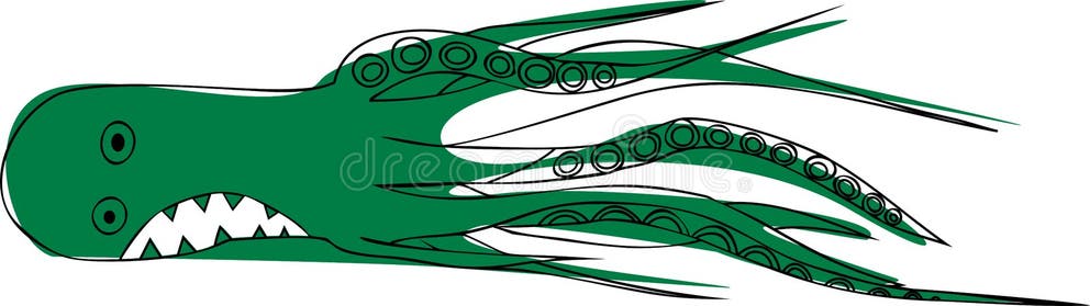 Octopus sea monster stock vector. Illustration of monster - 59614276