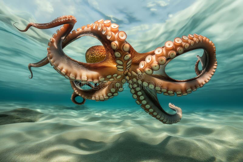 Octopus Showcasing Its Underside with Vibrant Colors Stock Photo ...