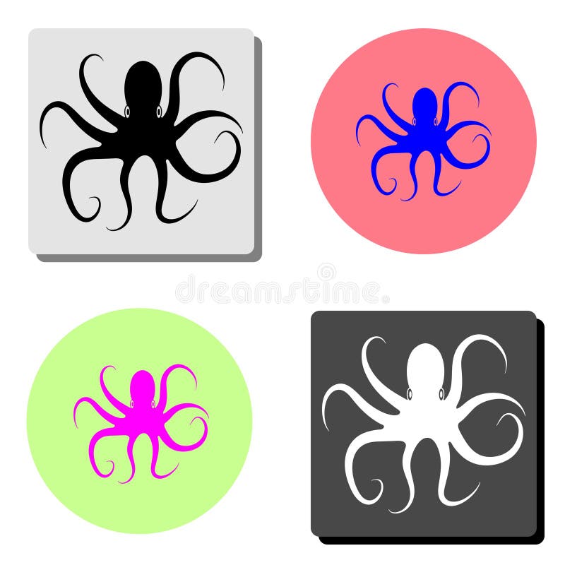 Octopus Simple Line Style Logo. Octopus Icon. Stock Vector ...