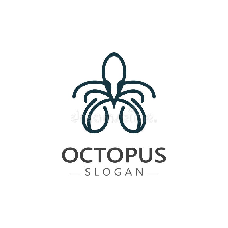Octopus Simple Modern Line Art Logo Design Template Stock Vector ...