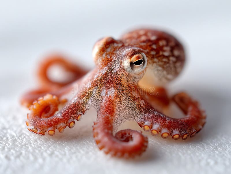 An Octopus is Sitting on a White Surface Stock Image - Image of floor ...
