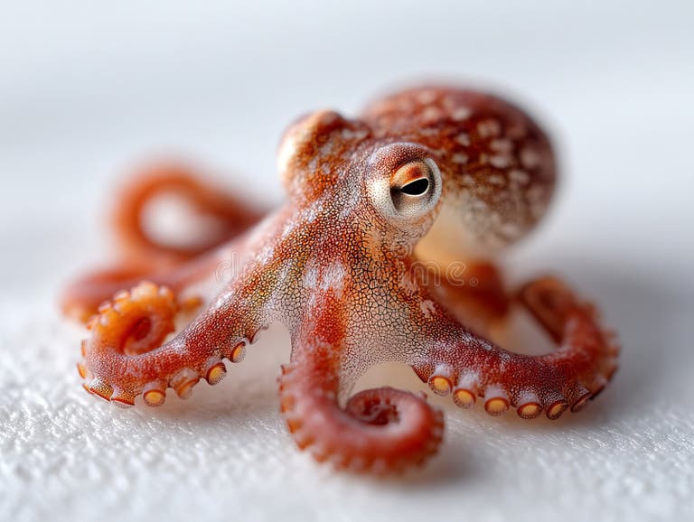 An Octopus is Sitting on a White Surface Stock Image - Image of floor ...