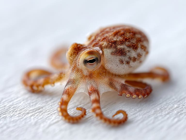 An Octopus is Sitting on a White Surface Stock Image - Image of ...