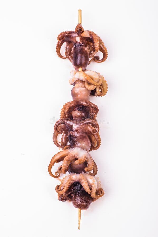 Octopus skewer pincho. stock photo. Image of pintxo, octopus - 47158620