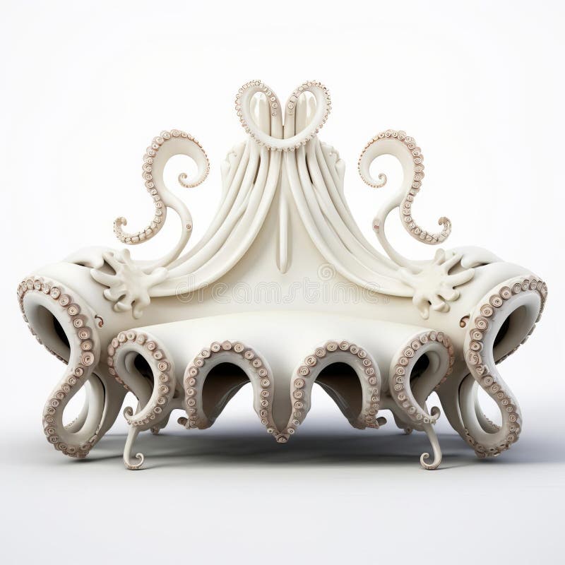 Unique 3d Octopus Inspired Sofa on White Background Design Stock ...