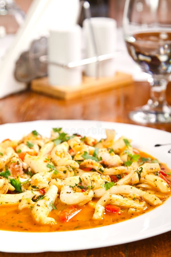 Octopus soup stock image. Image of meal, parsley, delicious - 103868055