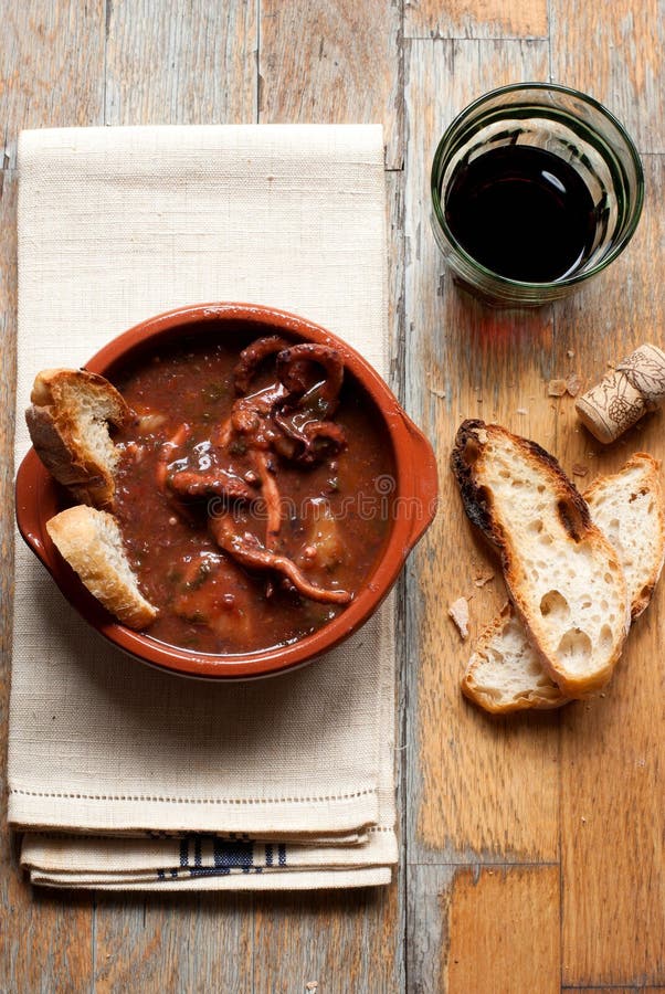 Octopus Soup stock image. Image of shellfish, bowl, prawn - 42185911