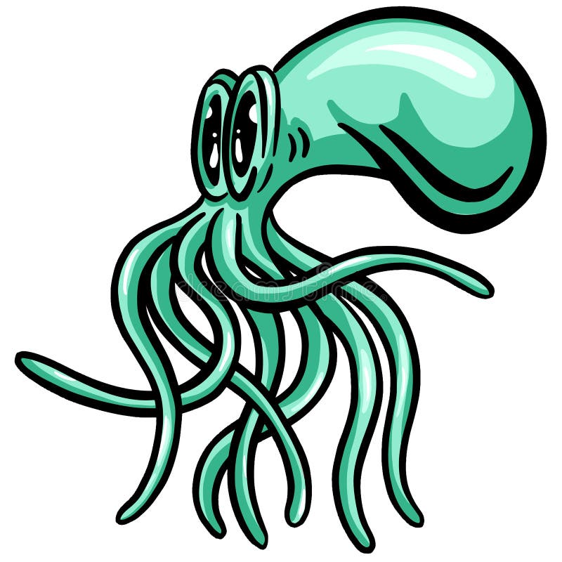 Octopus Squid Cartoon Mascot Logo Character in Vector Stock Vector ...