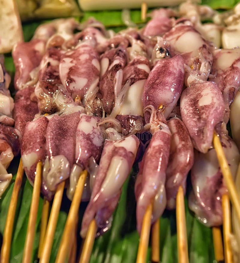 Squid on a stick stock image. Image of delicacy, fried - 65641311