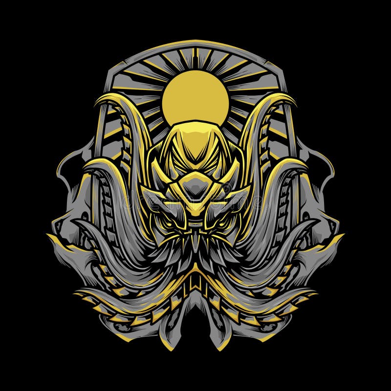 Octopus and sun stock vector. Illustration of nature - 277162313