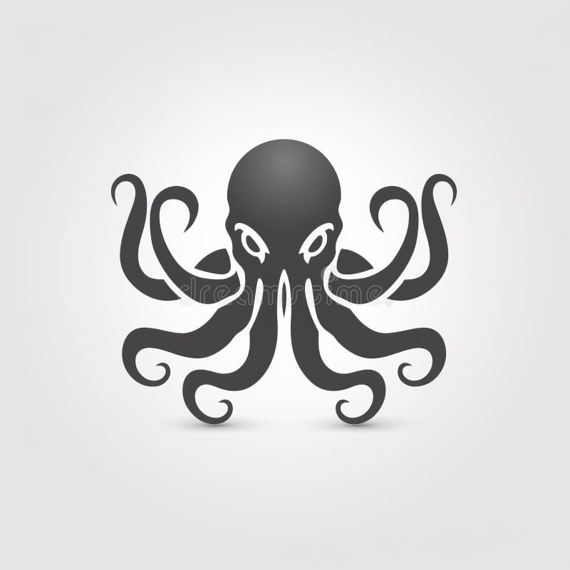 No Octopus Symbol Isolated on White Background. Underwater Animal ...