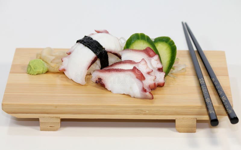 Octopus (Tako) Sushi stock photo. Image of cucumber, wasabi - 18212030