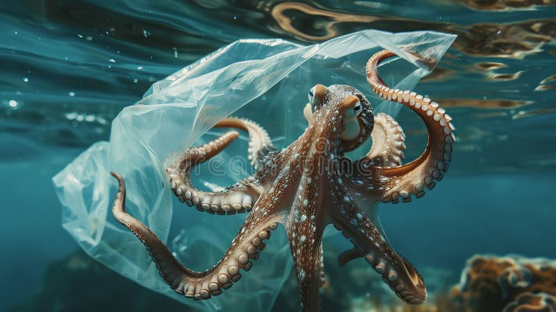 Octopus Struggling Pollution Stock Photos - Free & Royalty-Free Stock ...