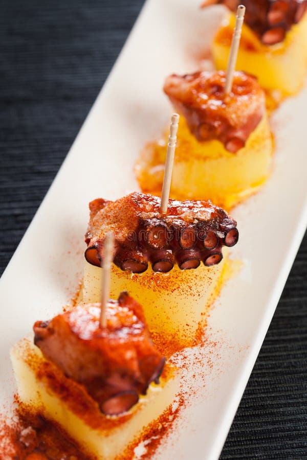 Octopus tapa stock image. Image of tapas, spain, food - 24519583