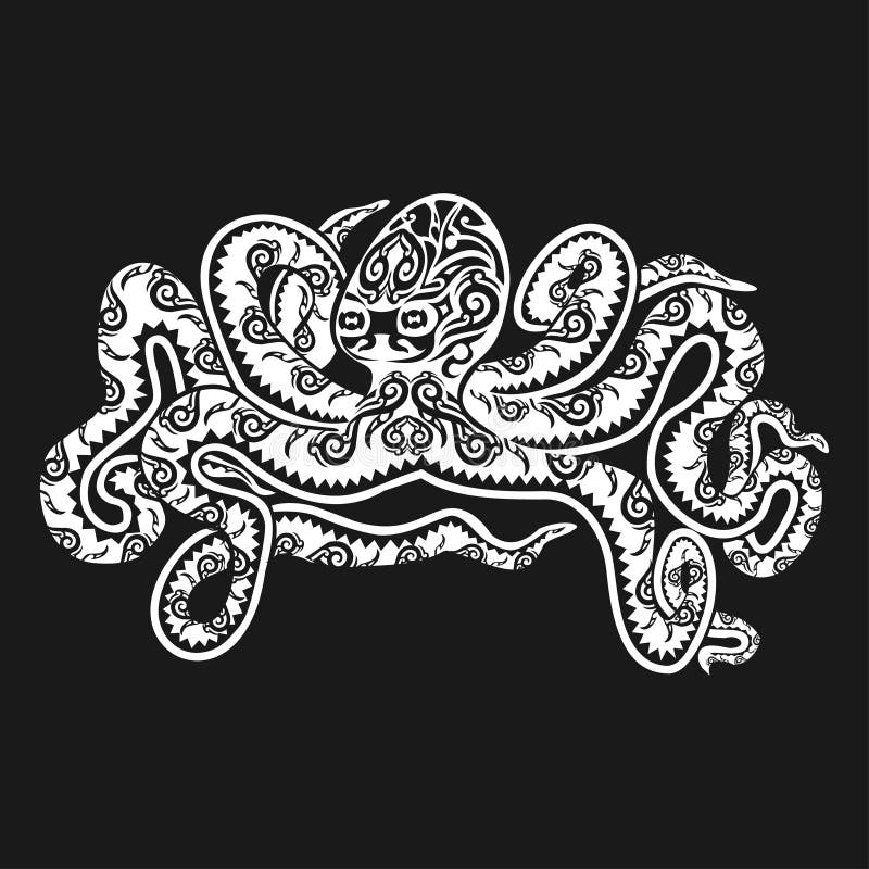 Octopus, tattoo stock vector. Illustration of contour - 15305910