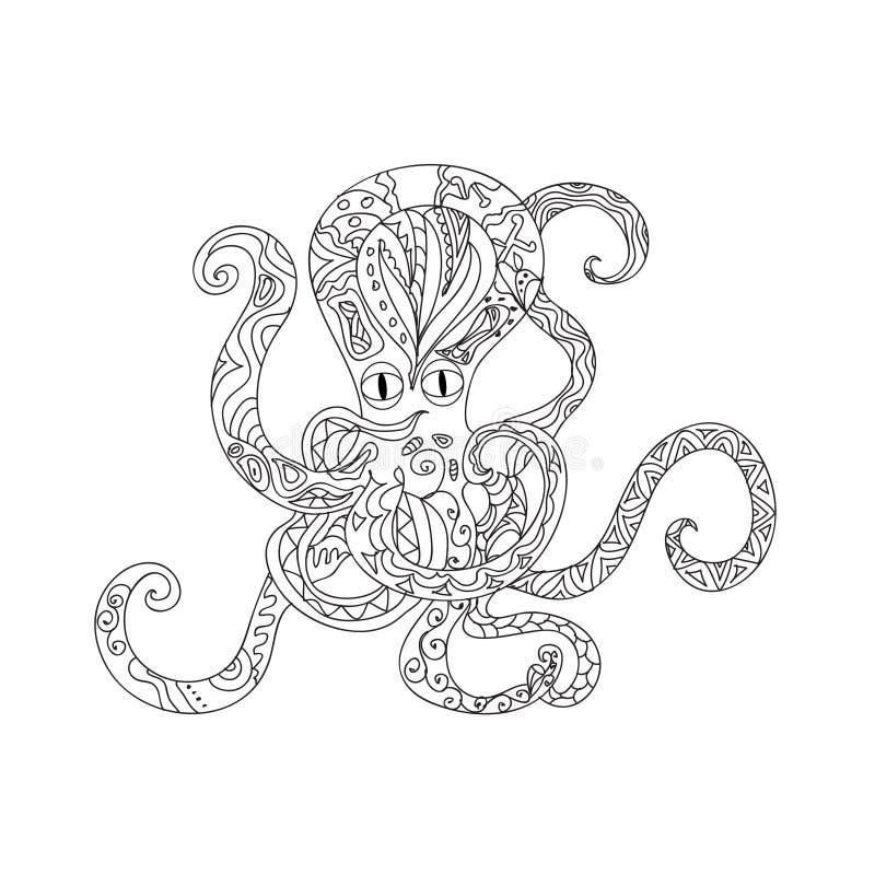 Octopus, tattoo stock vector. Illustration of contour - 15305910