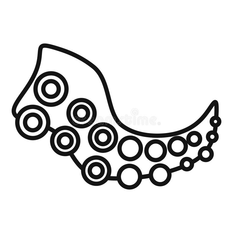 Octopus Tentacle Showing Suction Cups Icon Outline Style Stock ...