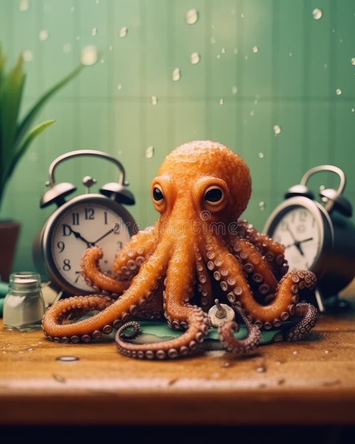 Octopus Time. Created by Generative Artificial Intelligence Stock Photo ...