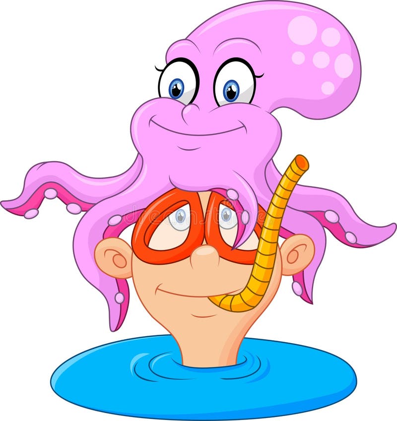 Cute octopus cartoon stock vector. Illustration of aquatic - 68367318