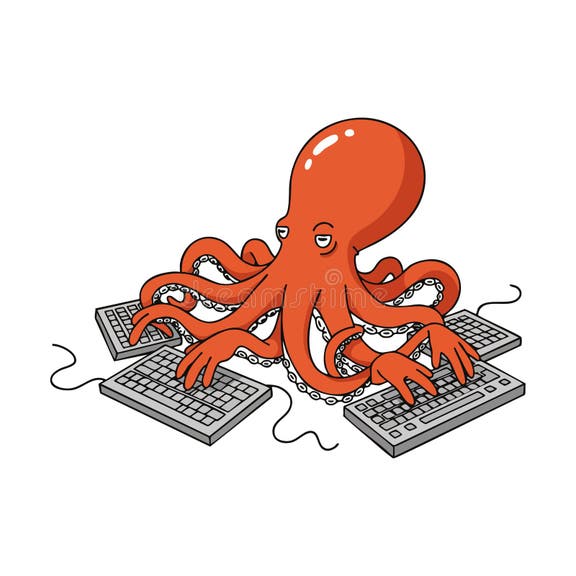 Octopus Using Multiple Computer Keyboards Technology and Multitasking ...