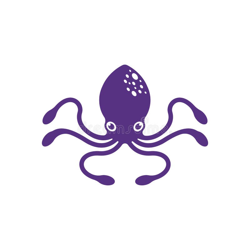 Octopus Vector Icon Illustration Stock Vector - Illustration of aquatic ...