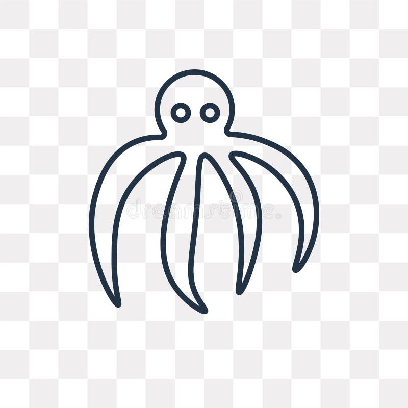 Octopus Vector Icon Isolated on Transparent Background, Linear O Stock ...