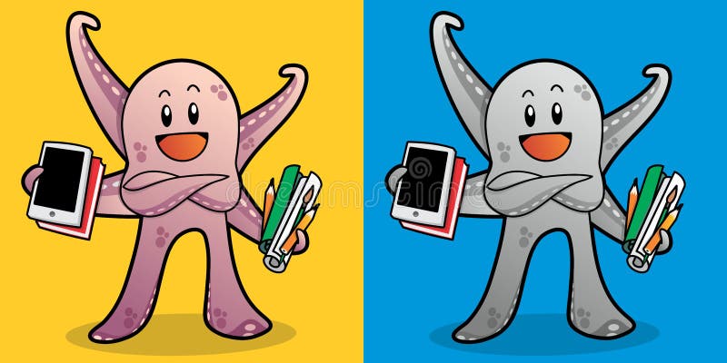 Octopus Worker (Handyman, Technician) Cartoon Style Character Design ...