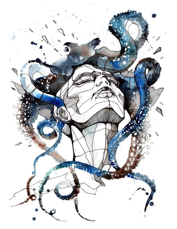 Headache stock illustration. Illustration of body, scary - 132769419