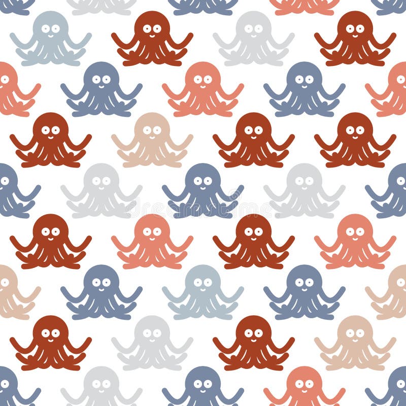 Octopuses Background Pattern. Stock Vector - Illustration of ...