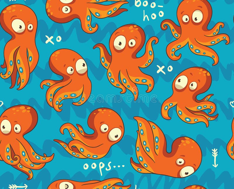 Tessellated Octopus Pattern Stock Illustration - Illustration of ...