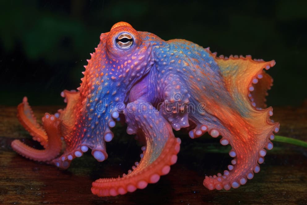 Octopuses Changing Colors To Communicate Stock Illustration ...