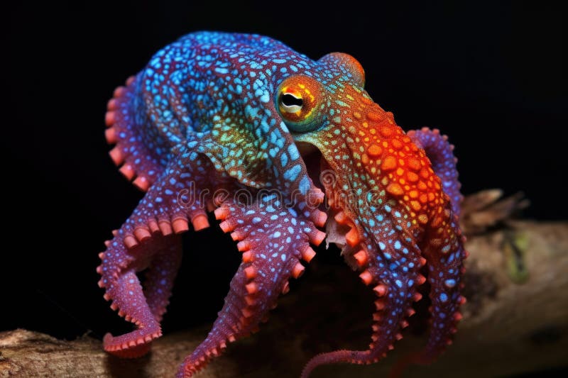 Octopuses Changing Colors To Communicate Stock Illustration ...