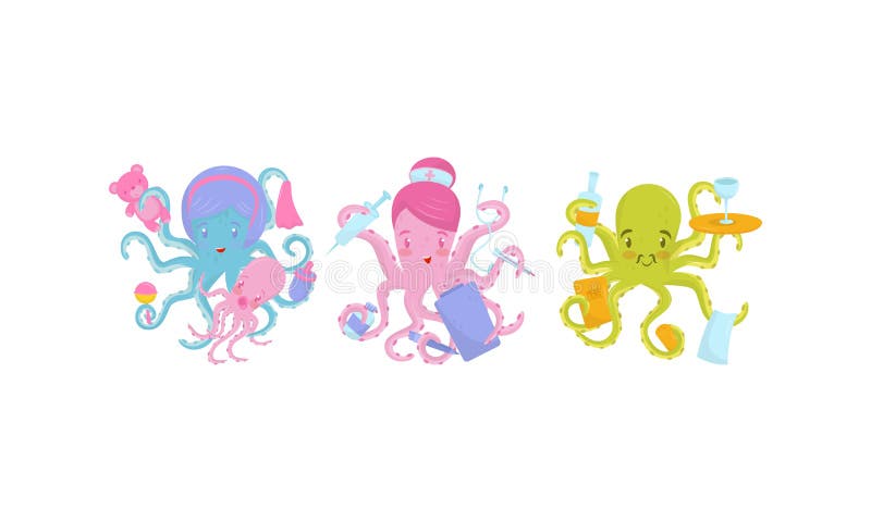 Octopus Multitasking Stock Illustrations – 69 Octopus Multitasking ...