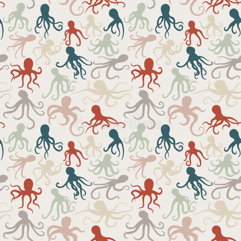 Octopuses seamless pattern stock vector. Illustration of graphic ...