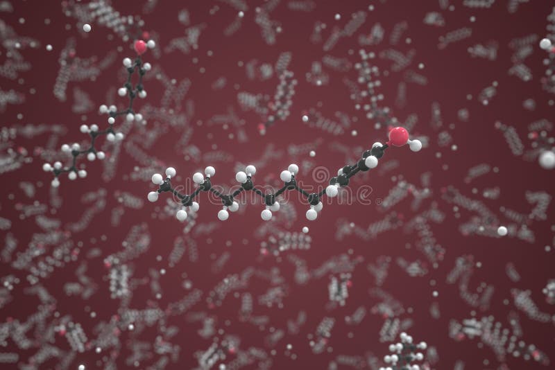 4-octylphenol Molecule, Ball-and-stick Molecular Conceptual Model ...