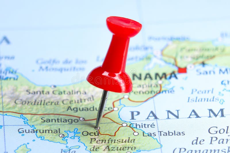 Ocu, Panama pin on map stock photo. Image of state, destination - 337475446