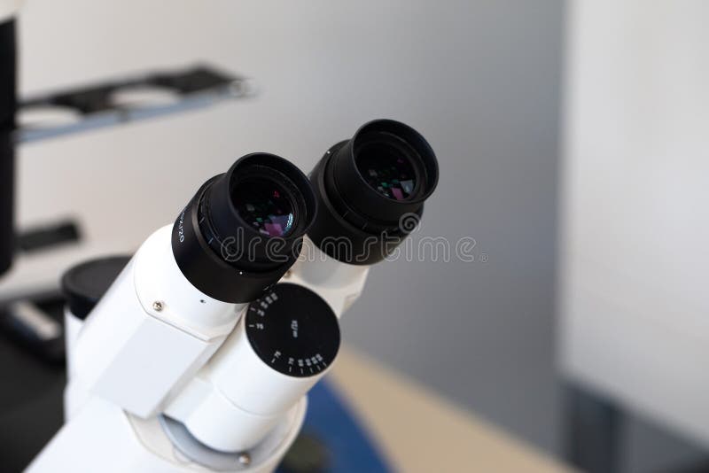 Ocular Microscope Isolated in Lab for Study Stock Photo - Image of ...