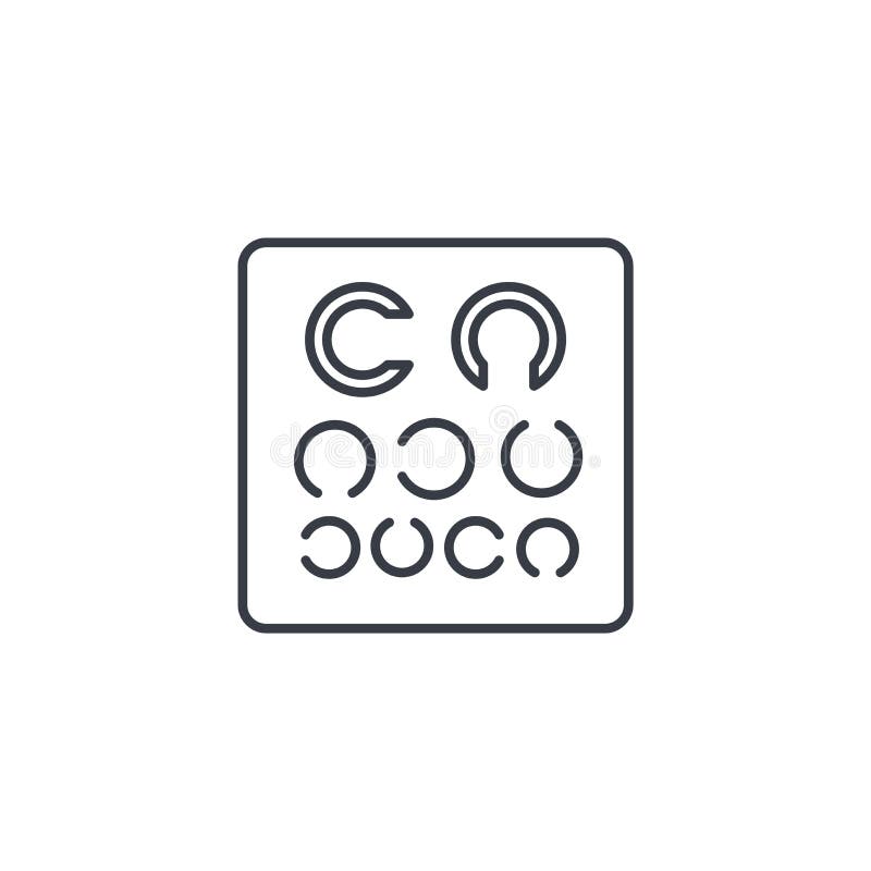 Oculist Symbol. Visual Acuity Examination Point Thin Line Icon. Linear ...