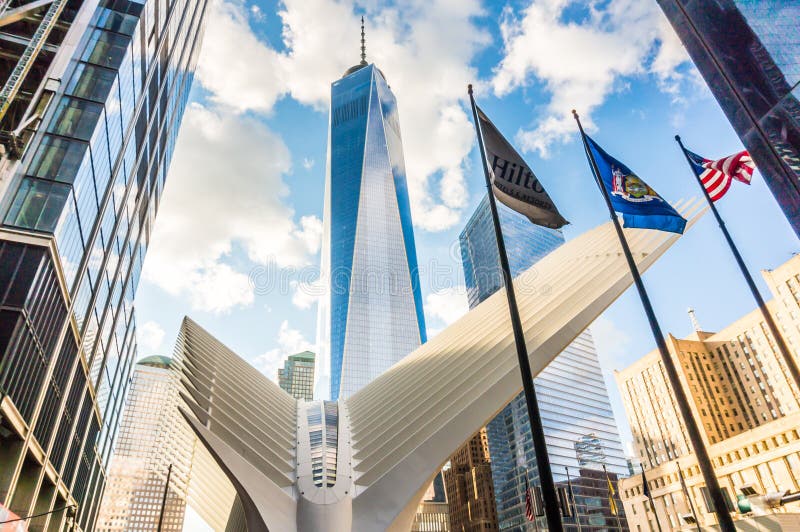 Oculus and Freedom Tower editorial stock image. Image of city - 77166929