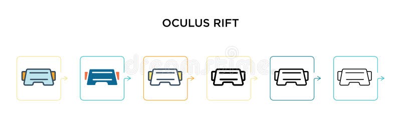 Oculus Rift Vector Icon in 6 Different Modern Styles. Black, Two ...